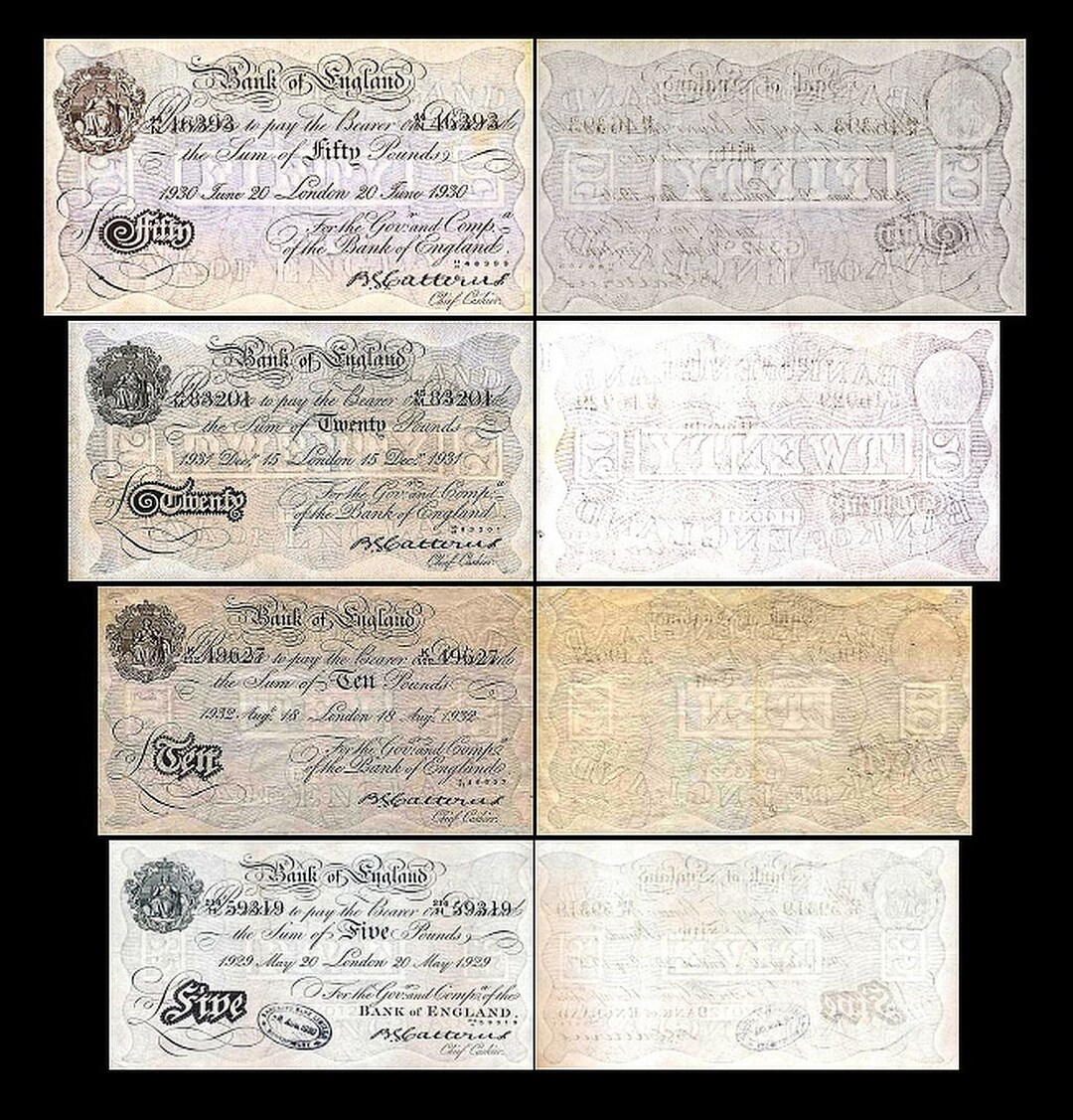 5 10 20 50 Libras Número 1929 1934 Britannia 5 - Etsy España