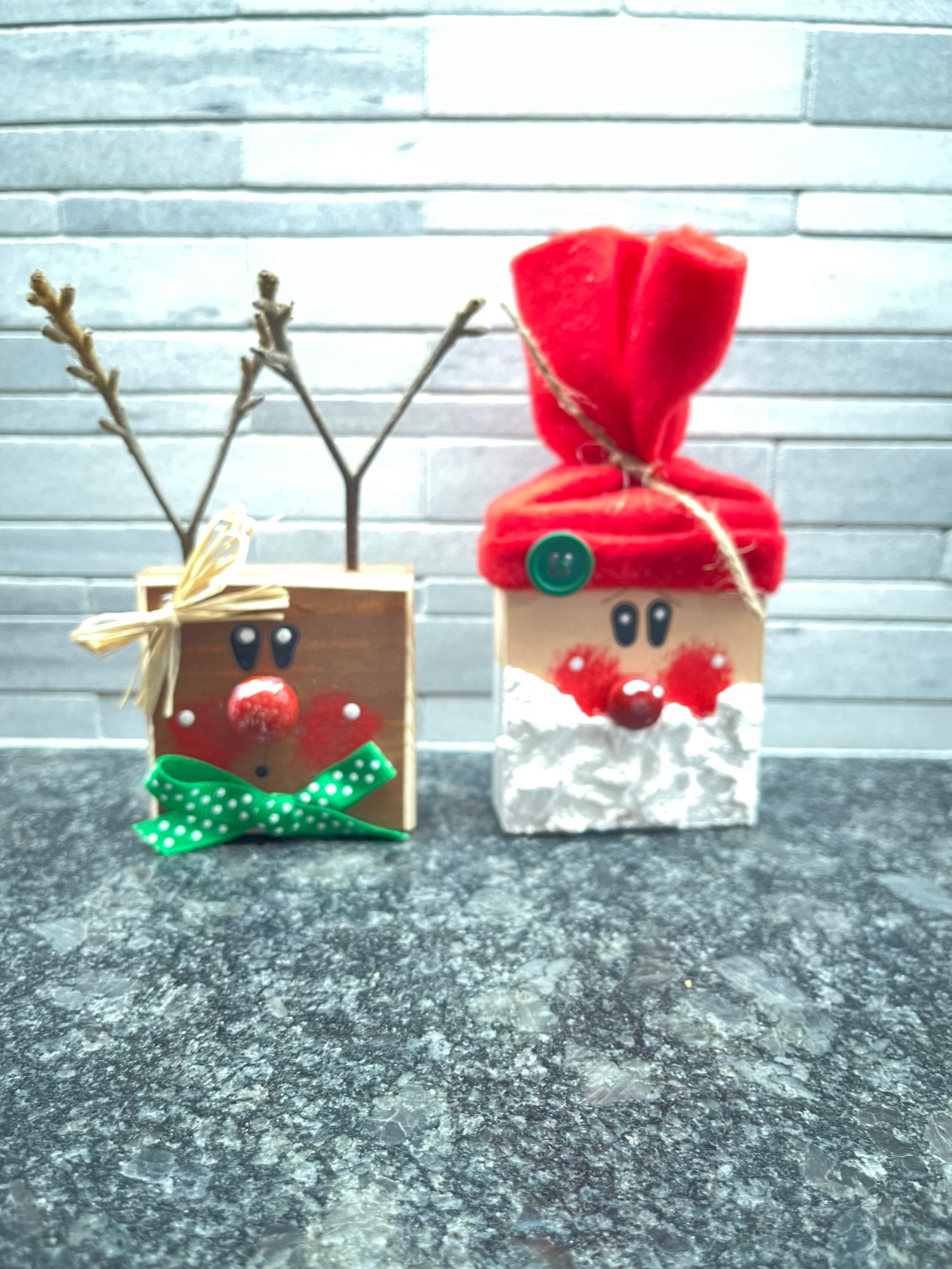 Santa & Reindeer Blocks - Etsy