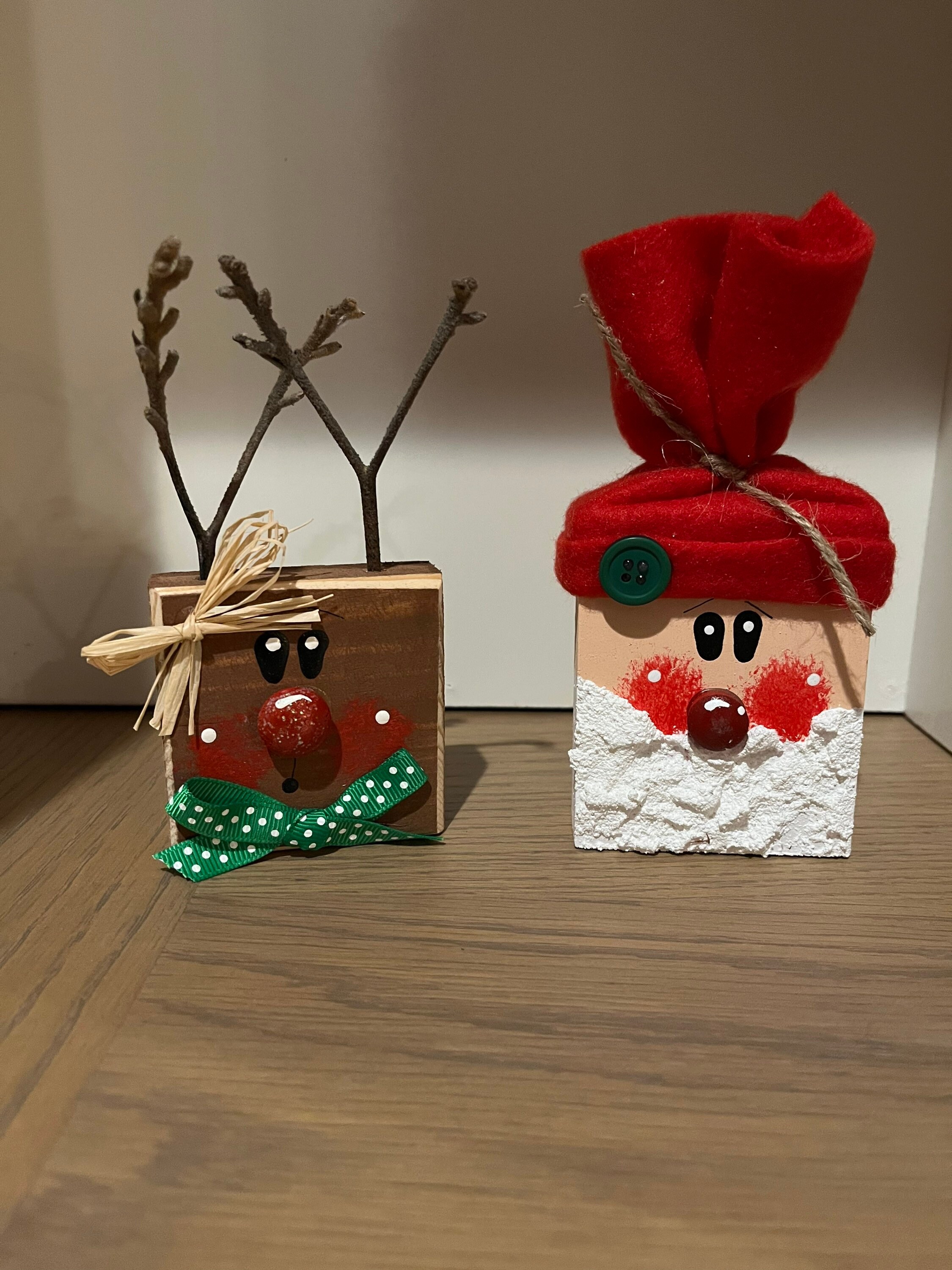 Santa & Reindeer Blocks - Etsy