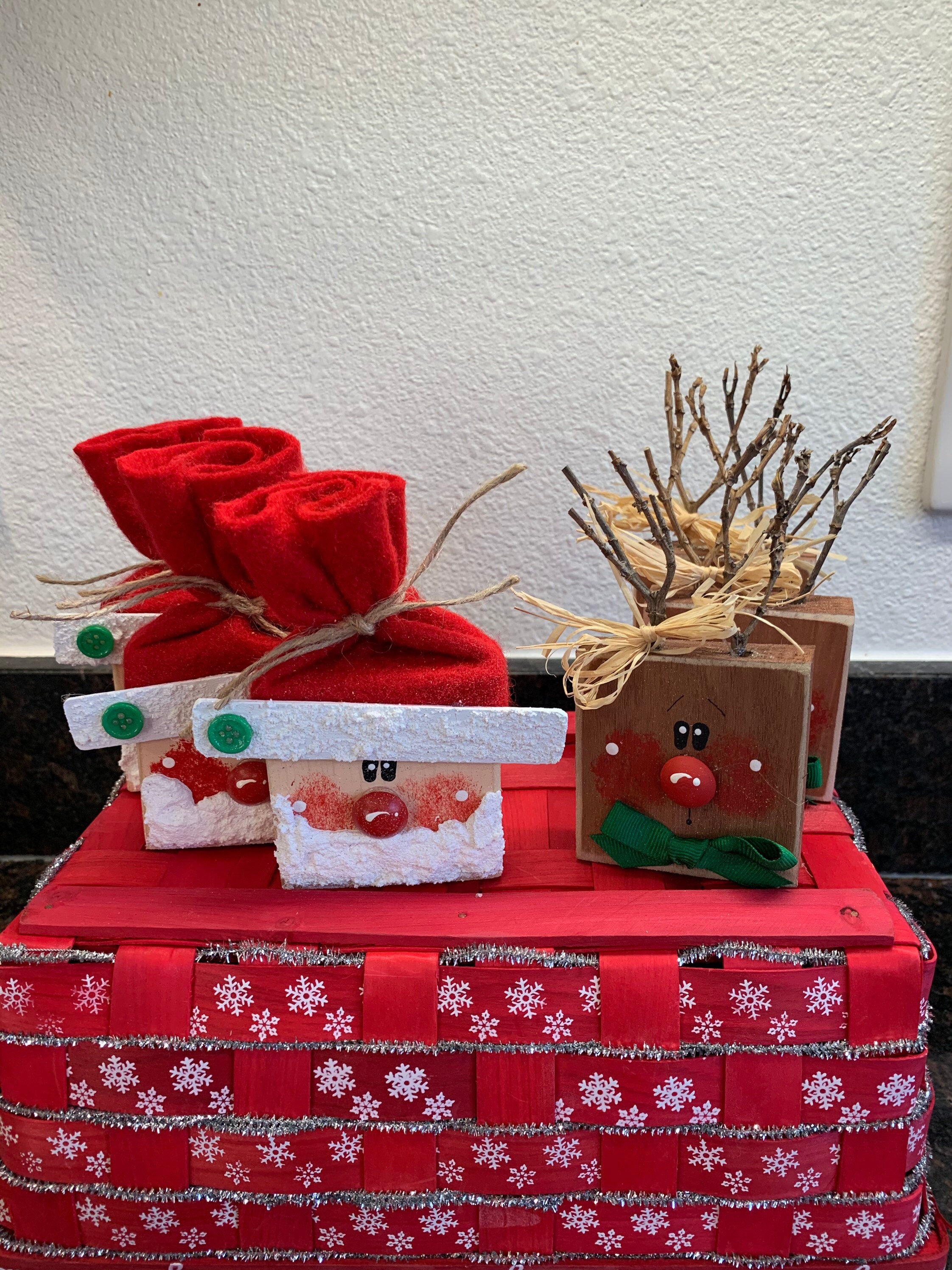 Santa & Reindeer Blocks - Etsy