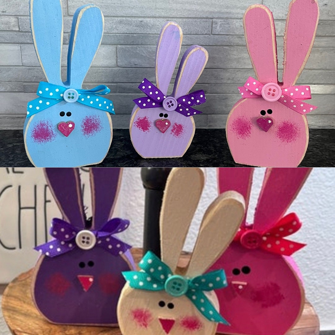 Adorable Bunny Trio Your Choice of Color - Etsy