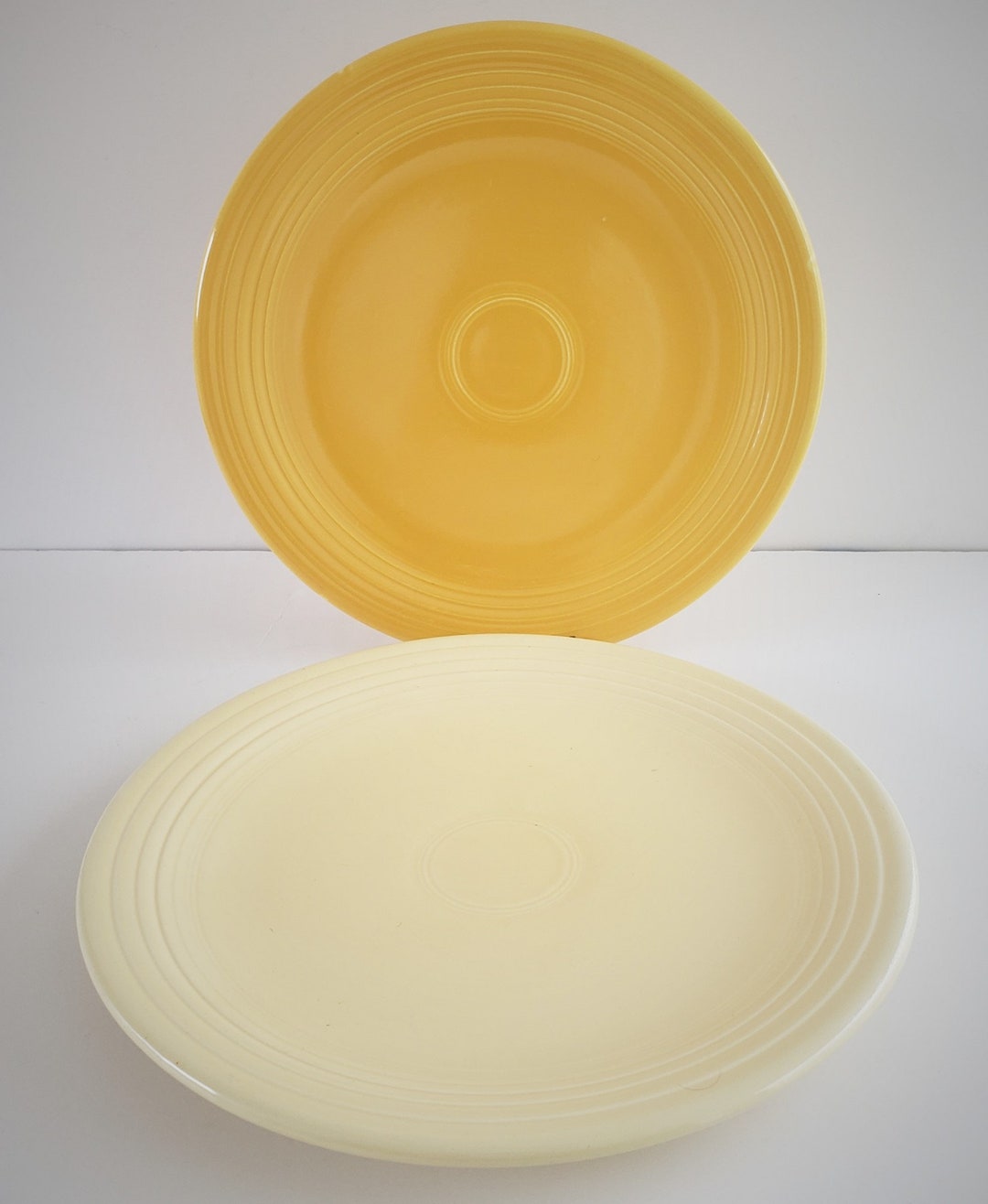 Set of 2-12 Inch Fiesta Chop Plates Yellow,ivory 1930s - Etsy