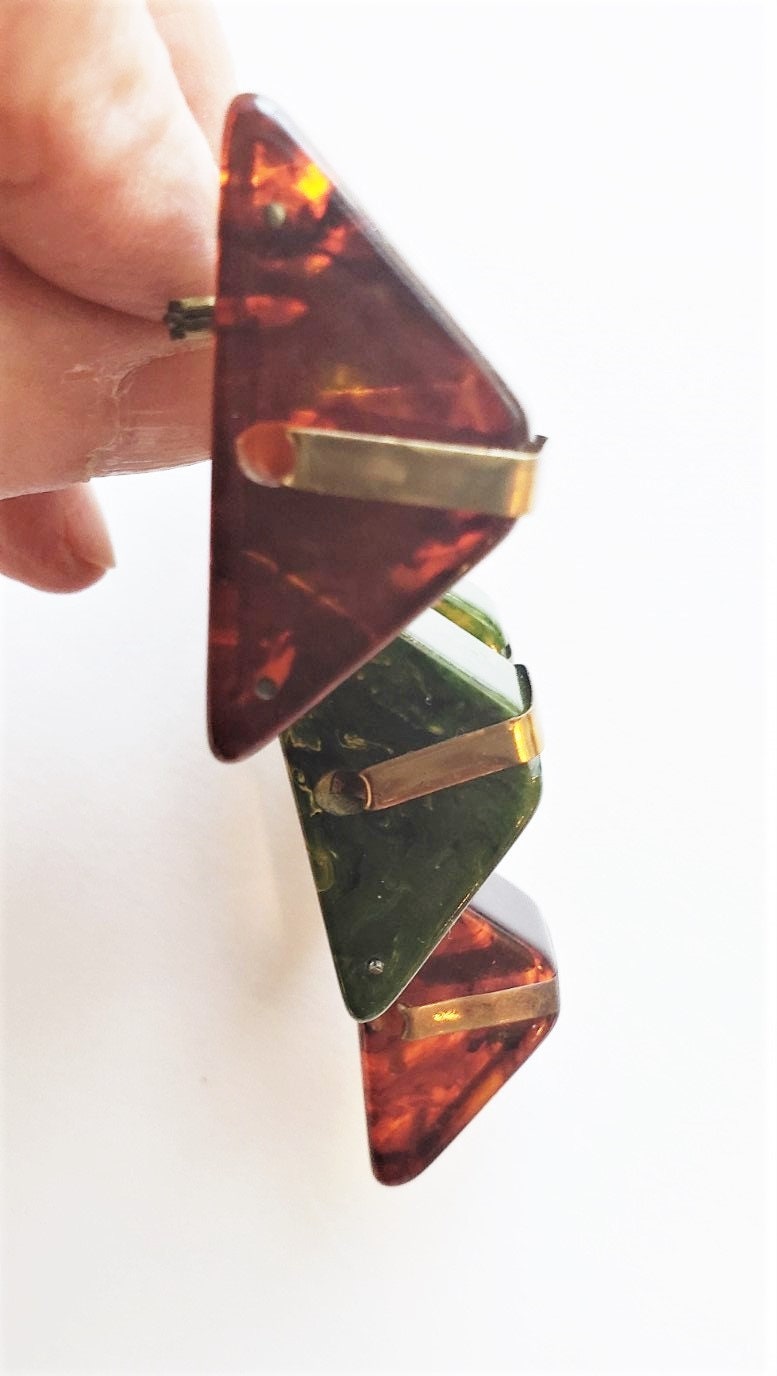 RARE Vintage Multicolored Marble Pyramid Bakelite Pin - Etsy