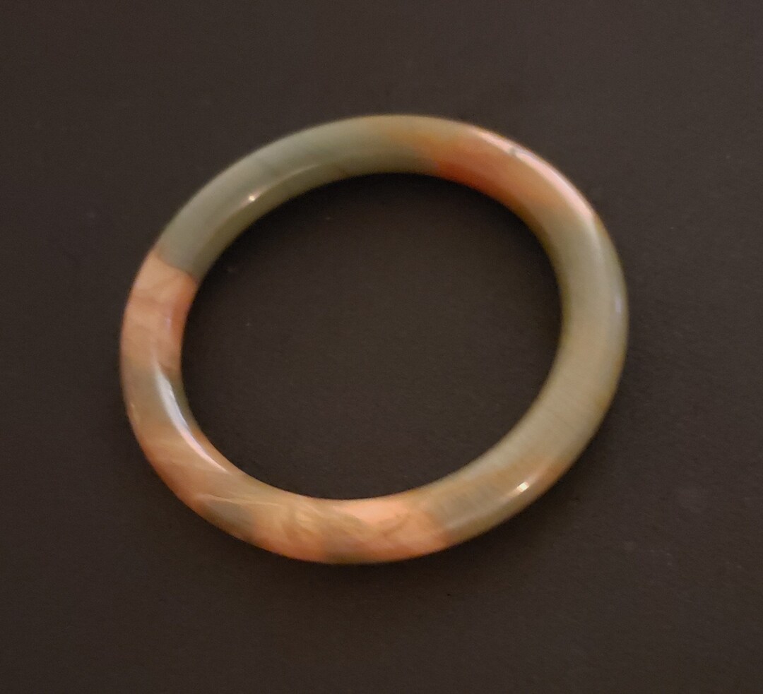 Unusual Marbleized Vintage Jade Bangle Bracelet - Etsy