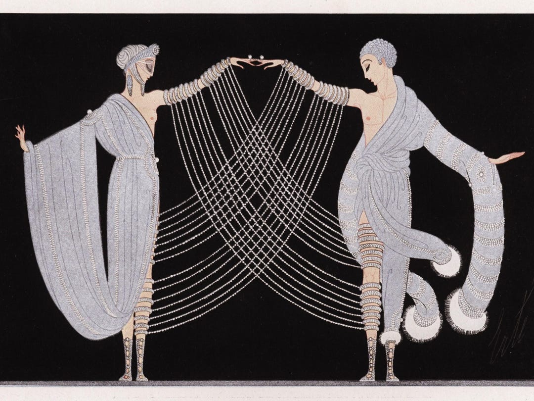 1926 Original French Art Deco Erte Print-marriage Dance - Etsy