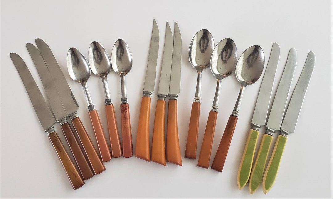 Vintage Bakelite Flatware Table Service Set of 15 - Etsy