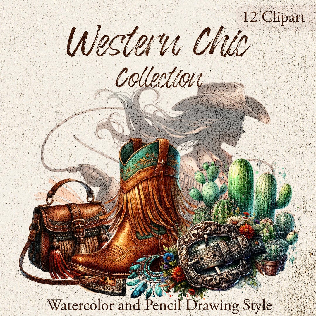 Western Chic Clipart Collection - Instant Download Sublimation Design ...