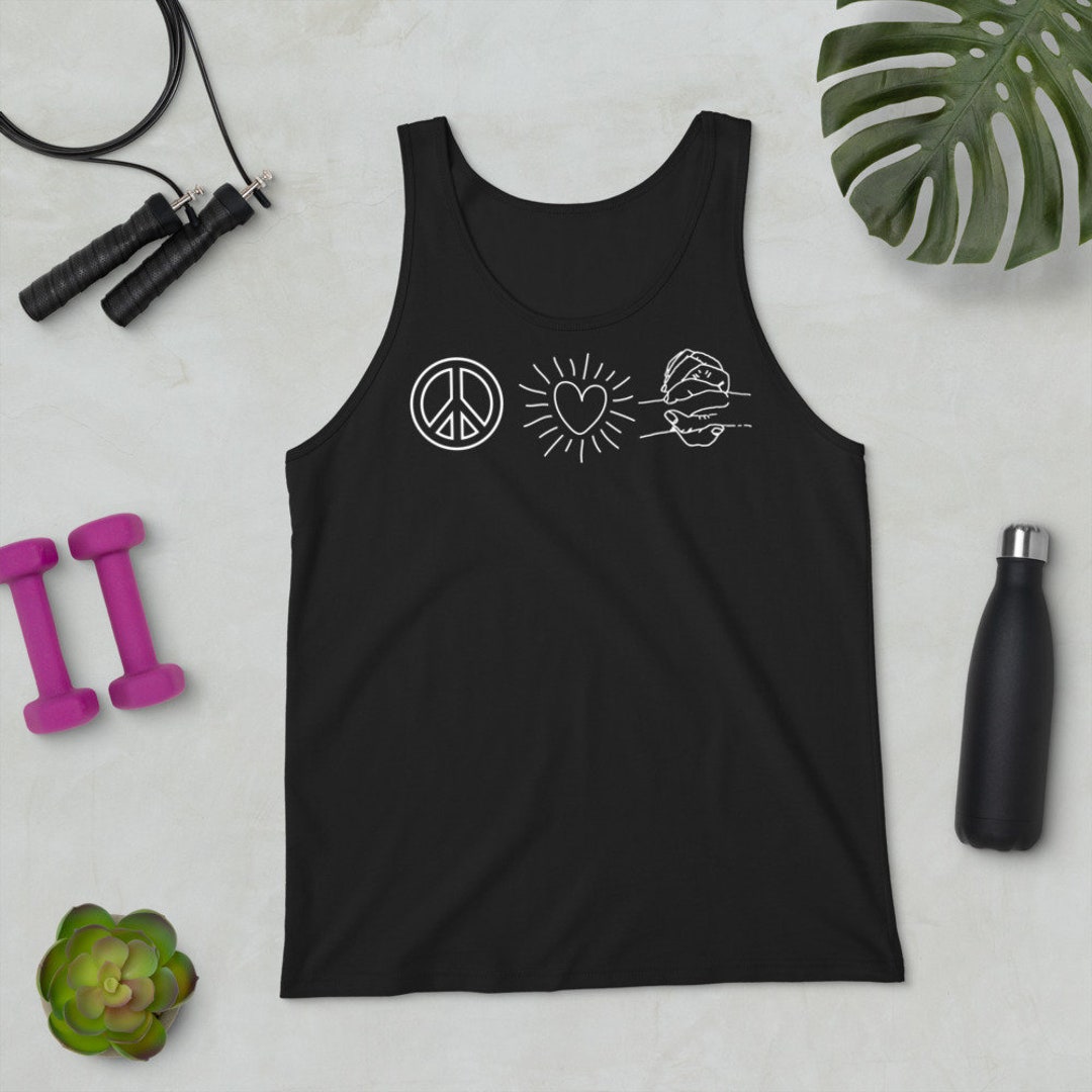 Unisex Peace Love Unity Rave Design Tank Top, Raver Sign Tanktop, PLUR ...