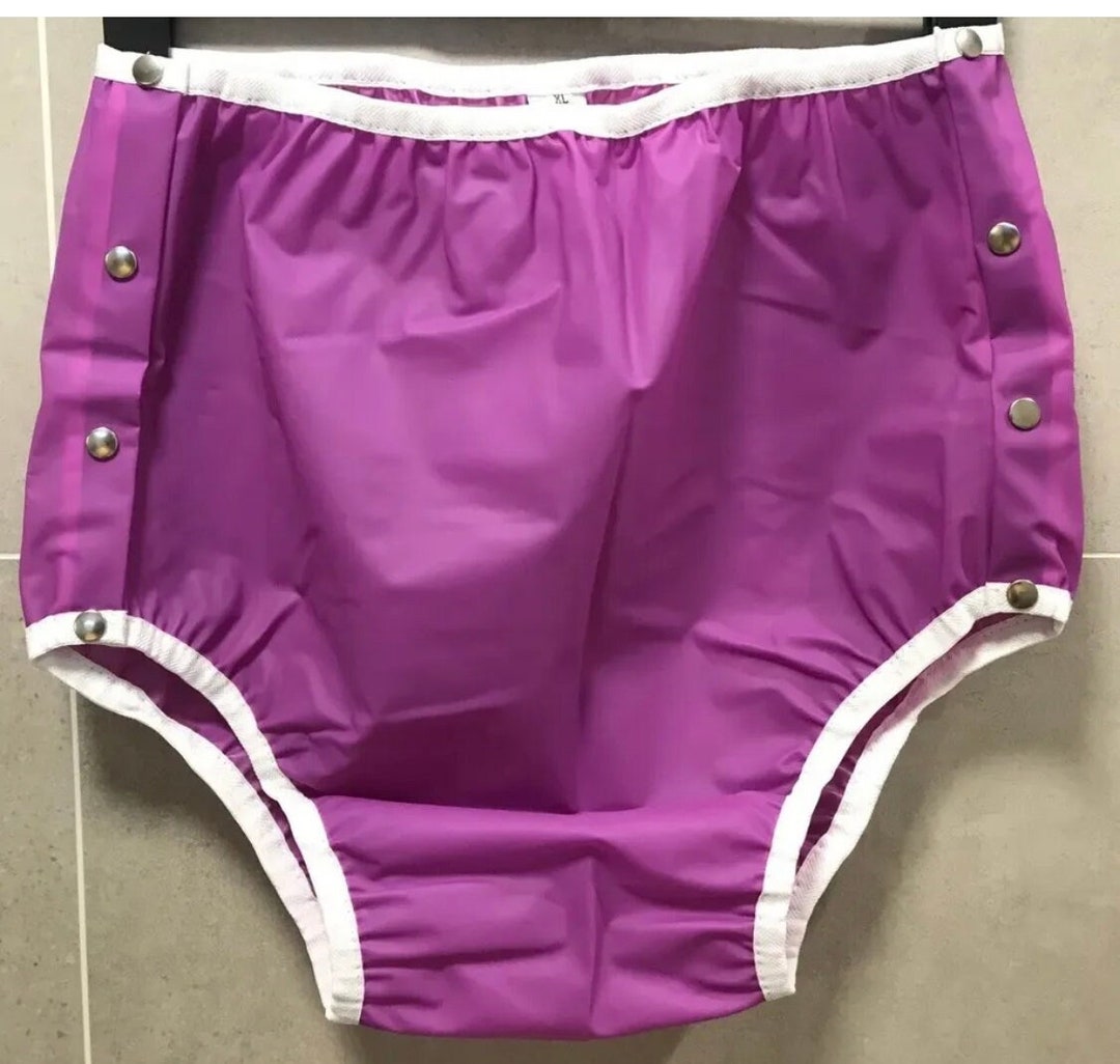 Adult Nappy Pants XL ABDL Buttoned Plastic Pants Fetish Gummihose ...