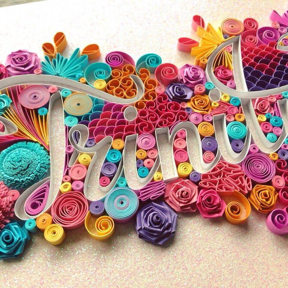 Quilled Wall Art Nursery Name Sign Kids Name Sign Paper - Etsy