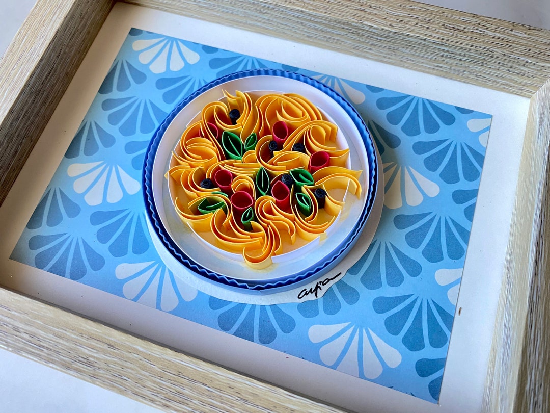 Pasta Wall Art, Italian Cuisine Art Decor, Quilled Wall Art, Quilled ...