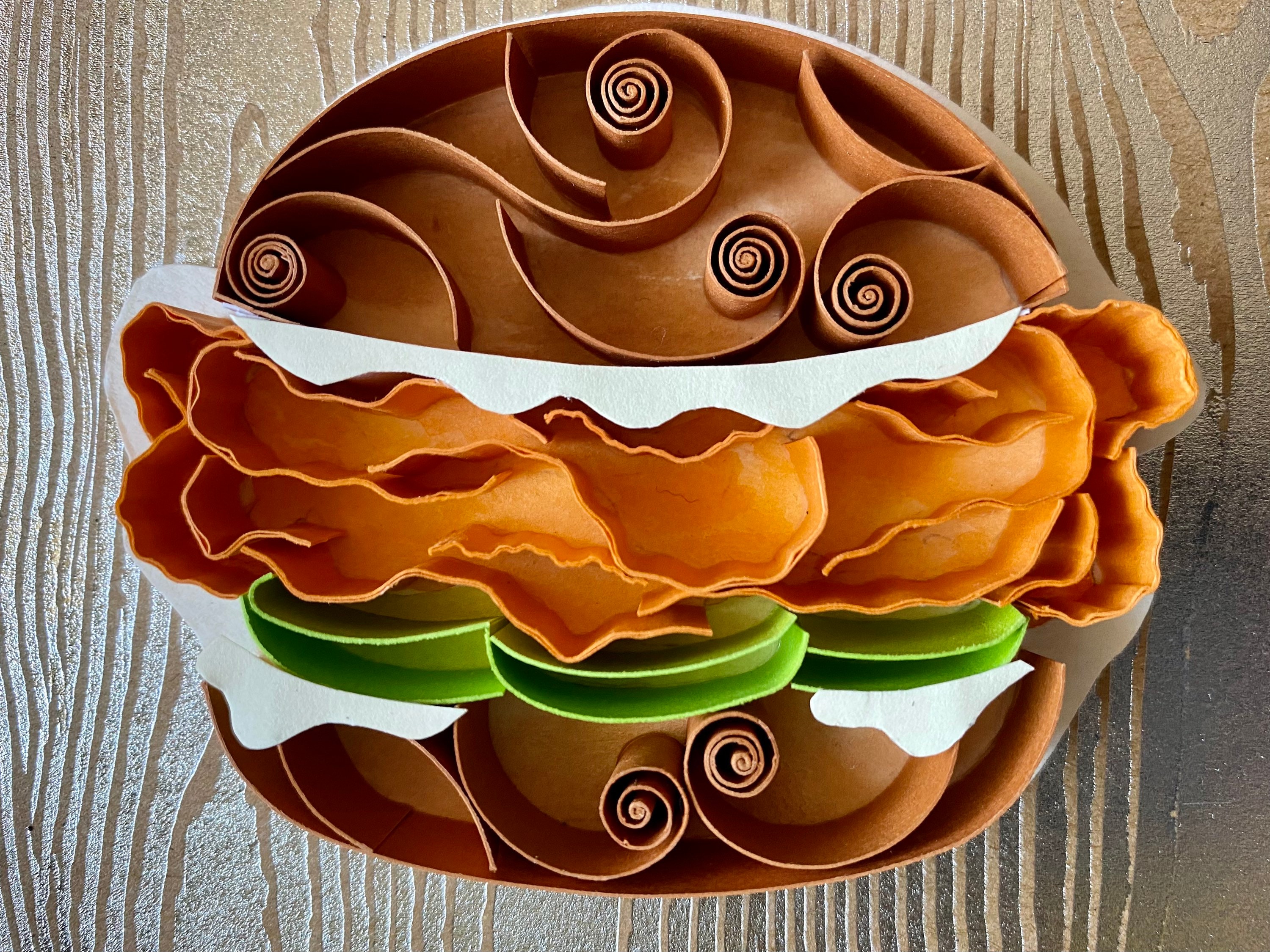 Chicken Burger Wall Art, Fast Food Theme Art Decor, Quilled Wall Art ...