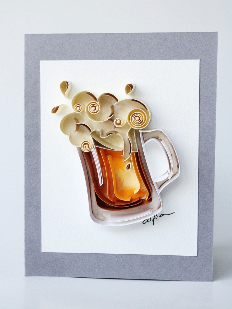 Beer Wall Art Beer Mug Art Quilled Drinks Food Wall Art - Etsy