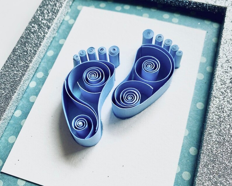 Baby Feet Art Newborn Gift Quilled Baby Shower Gift Paper - Etsy