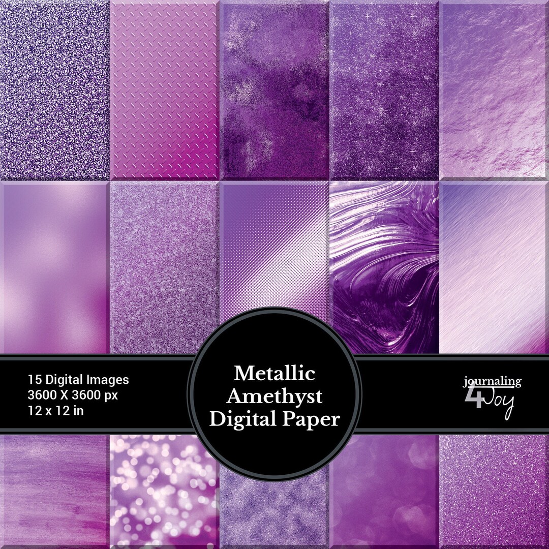 15 Amethyst Digital Paper, Purple Backgrounds, Amethyst Foil, Purple ...