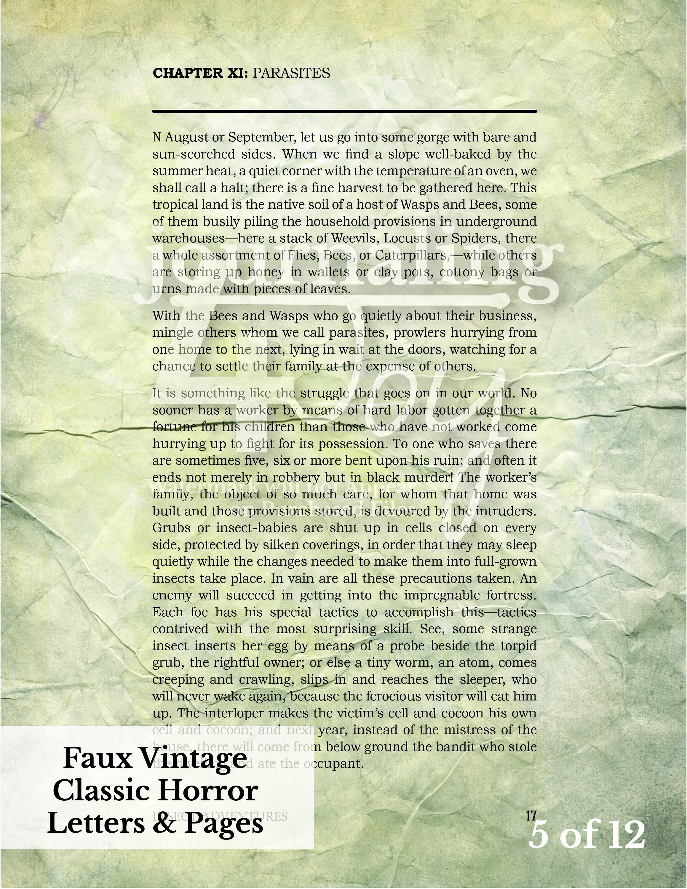 Faux Vintage Horror Book Ephemera Pages - Print on Demand Junk Journal ...