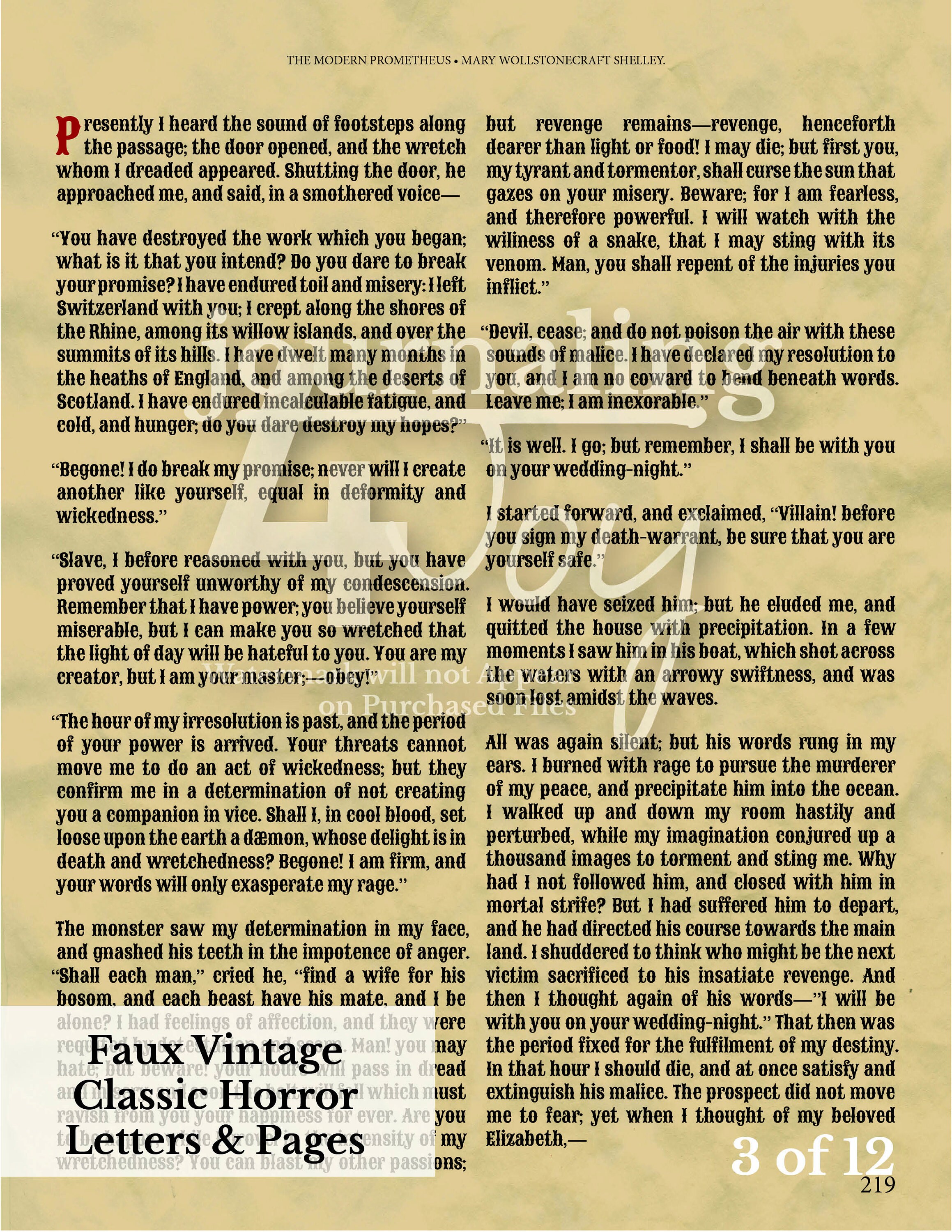 Faux Vintage Horror Book Ephemera Pages - Print on Demand Junk Journal ...