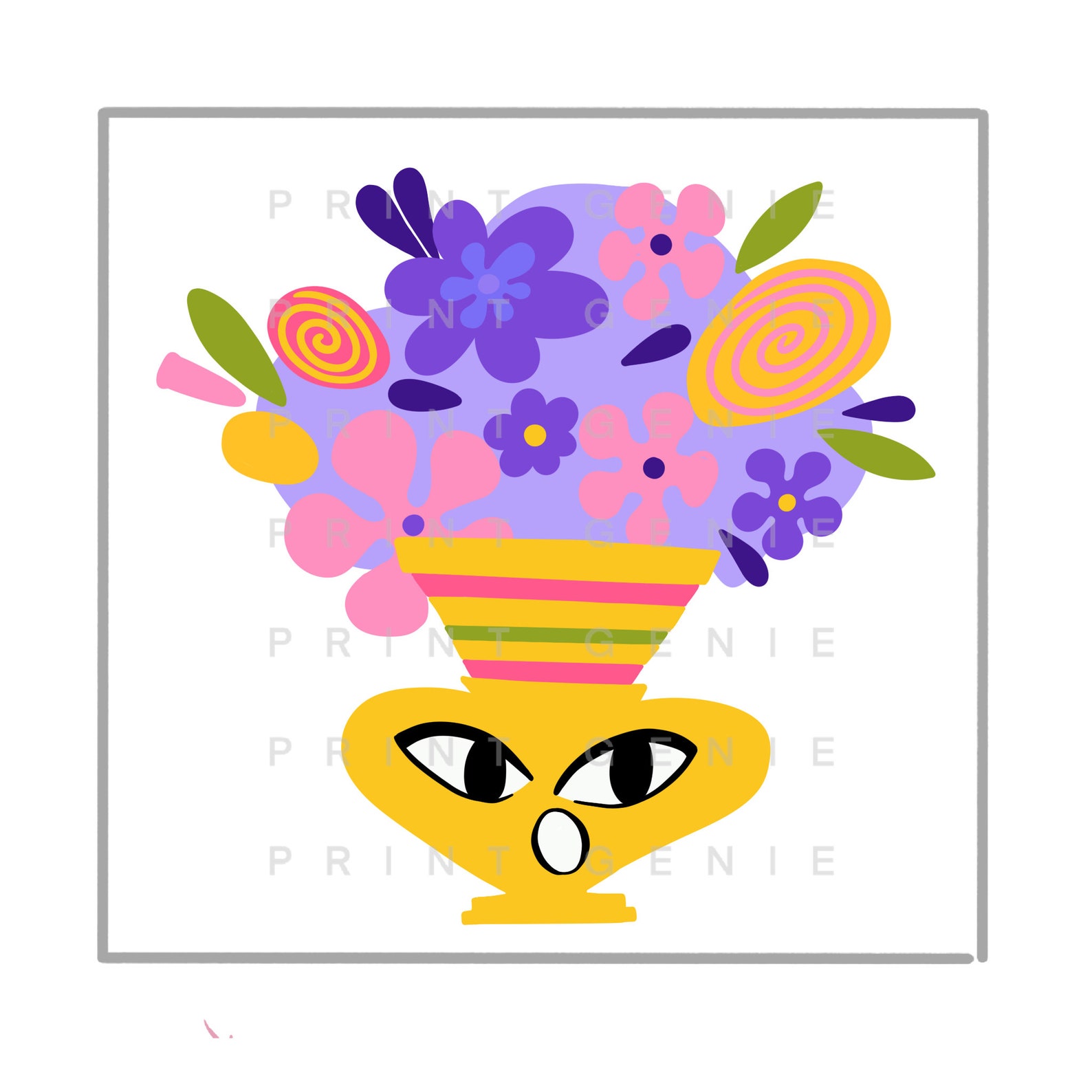 Jolly Flowers Vase SVG PNG JPG Instant Digital Download Cartoon Pretty ...