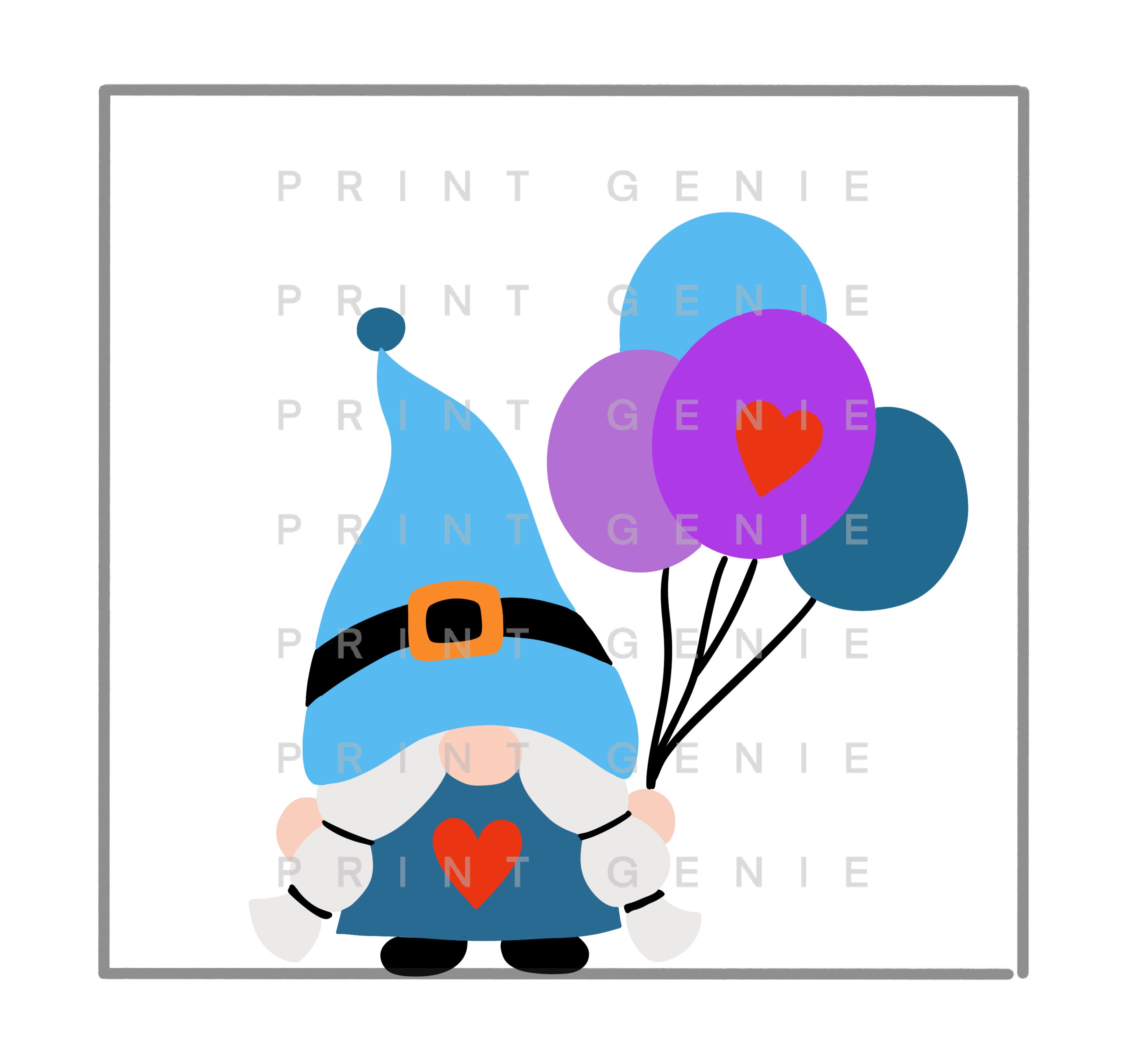 Gnome Balloons Gonk SVG JPG PNG Dxf Clip Art Digital Download File ...