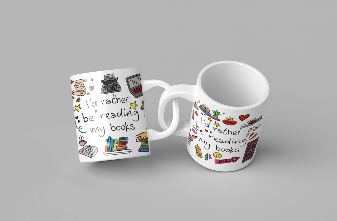 I’d Rather Be Reading Books Ceramic Mug Gift. Colourful Fun Mug - Etsy