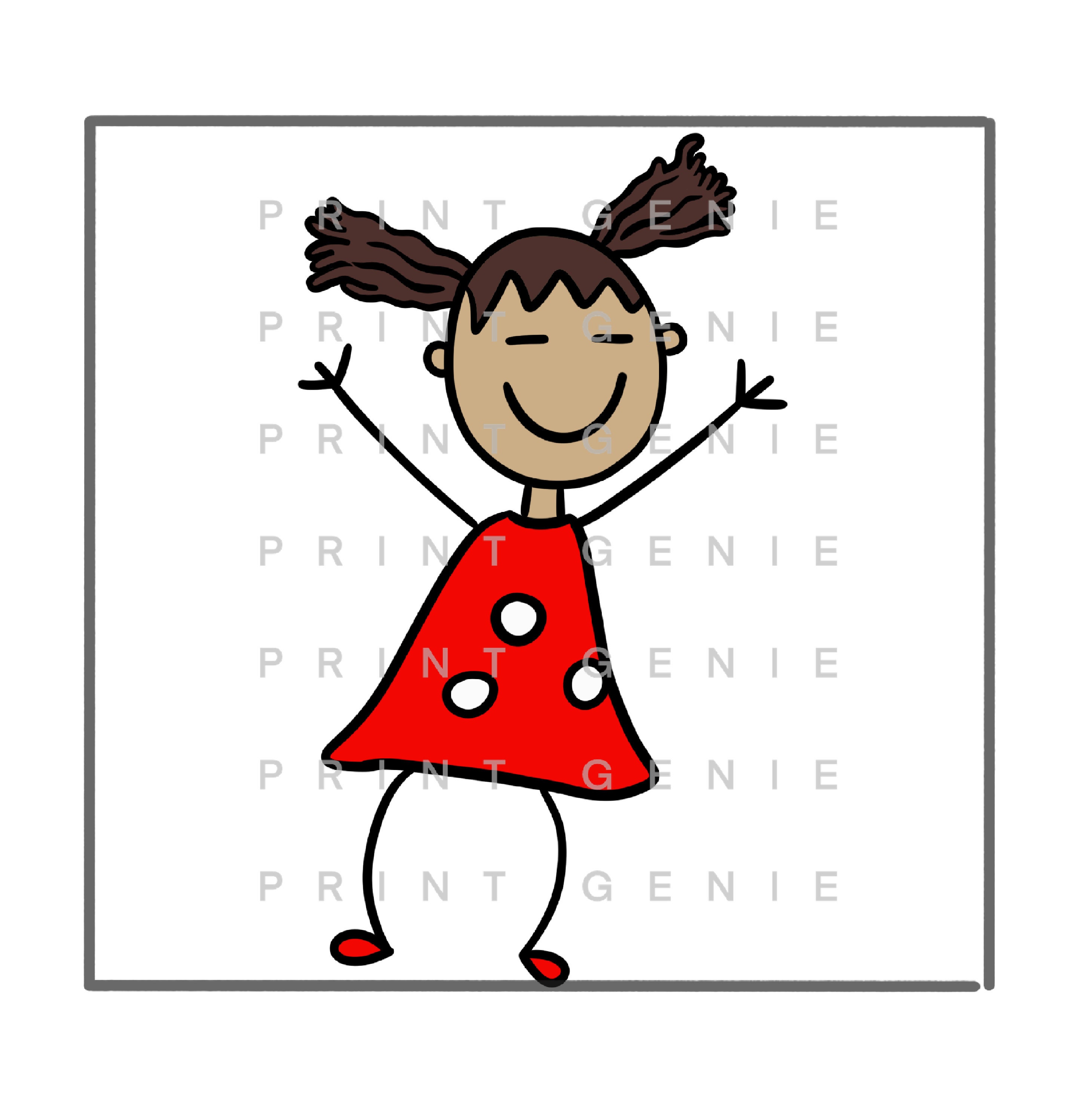 SVG PNG JPG Stick Girl Red Dress Stick People Digital Download File ...