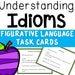 Speech Therapy Download: Idioms Activity Task Cards - Social Skills for ...