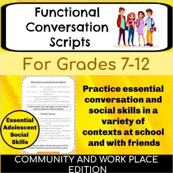 Speech Therapy Download: Conversation Skills for Middle School | Etsy