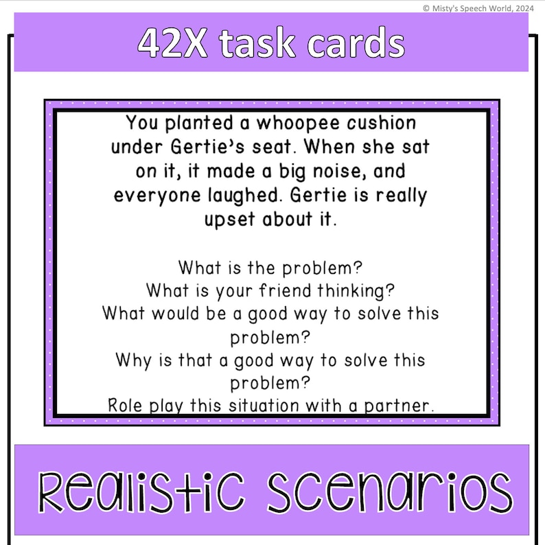 Speech Therapy Download: Social Problem Solving Scenarios Set 2 ...