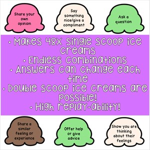 Speech Therapy Download: Conversation Skills - Follow Ups Ice Cream ...