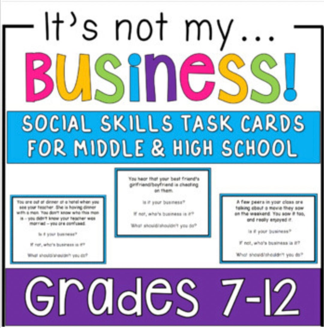 Speech Therapy Resource Download: Social Skills Activity for Middle and ...