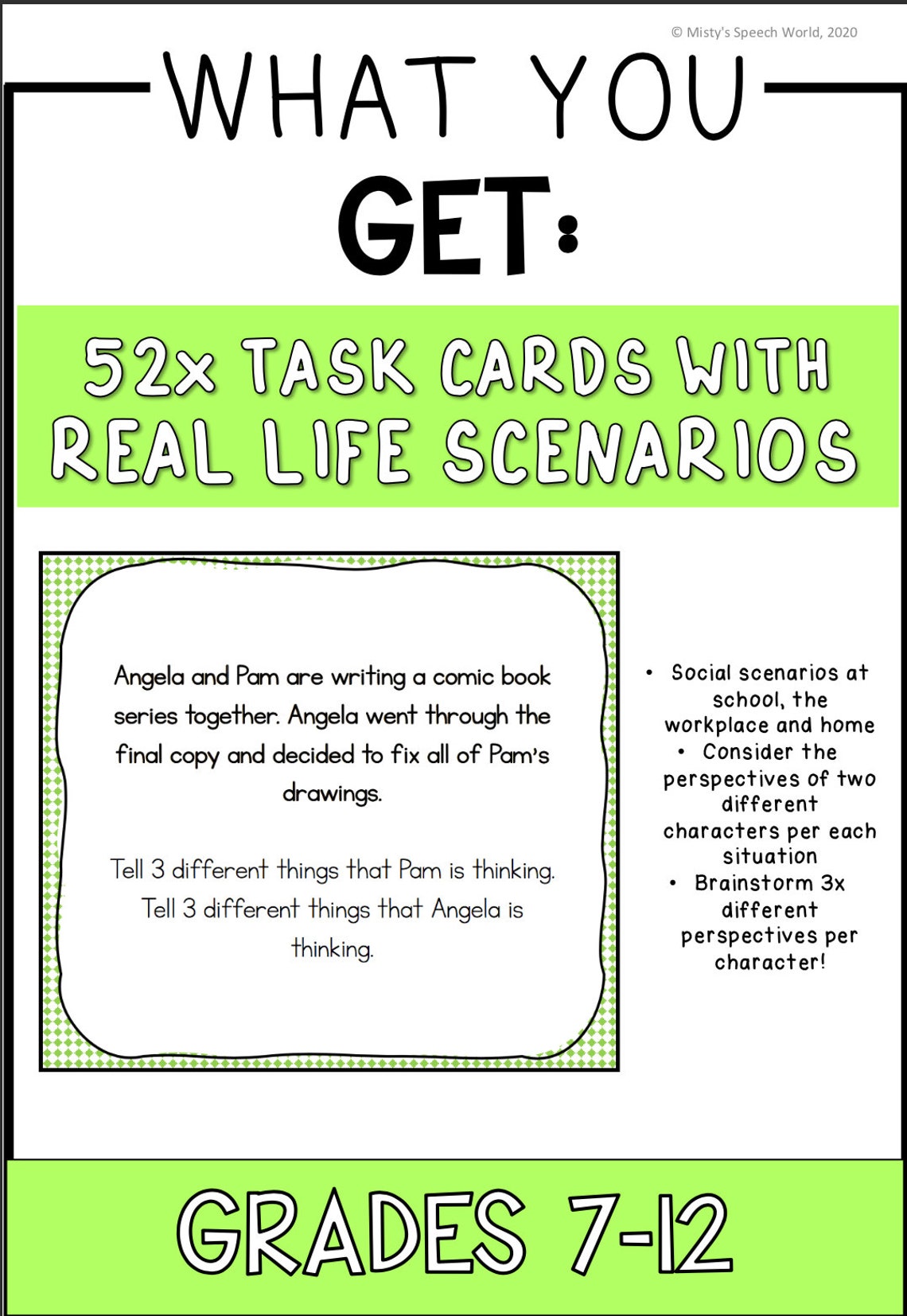 Speech Therapy Download: Perspective Taking Scenarios - Social Skills ...