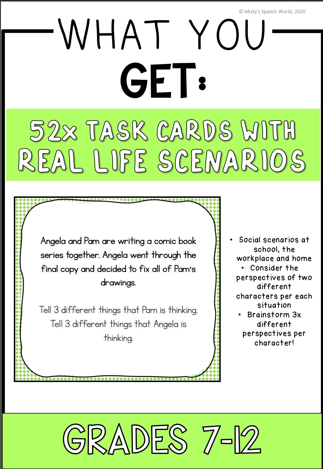 Speech Therapy Download: Perspective Taking Scenarios - Social Skills ...