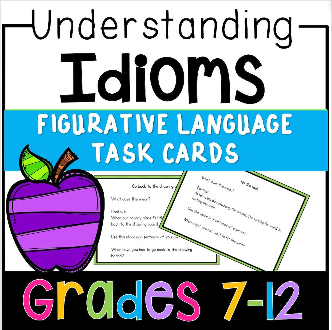 Speech Therapy Download: Idioms Activity Task Cards - Social Skills for ...