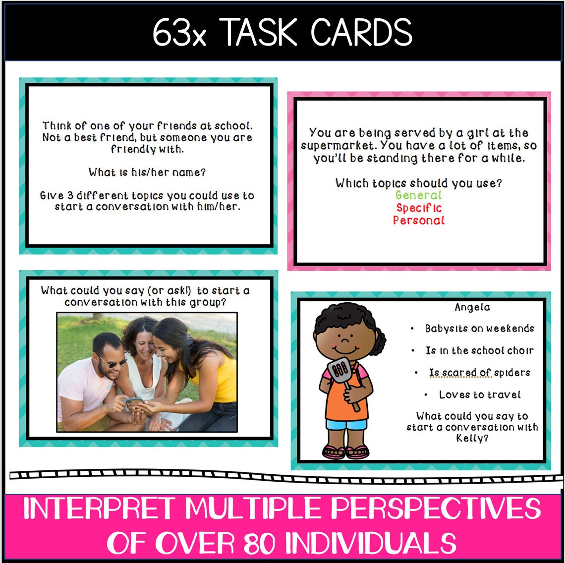 Speech Therapy Download: Conversation Starters Social Skills - Etsy ...