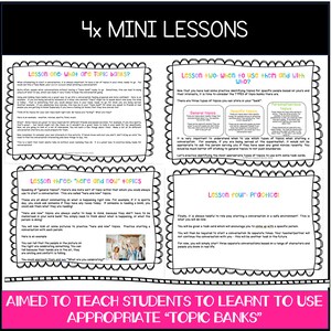 Speech Therapy Download: Conversation Starters - Social Skills for ...