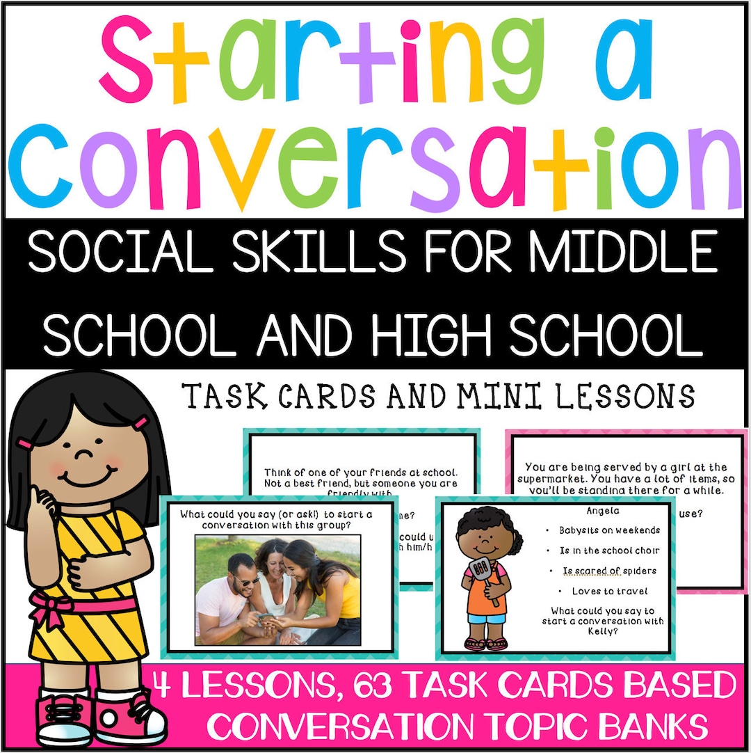 Speech Therapy Download: Conversation Starters - Social Skills for ...