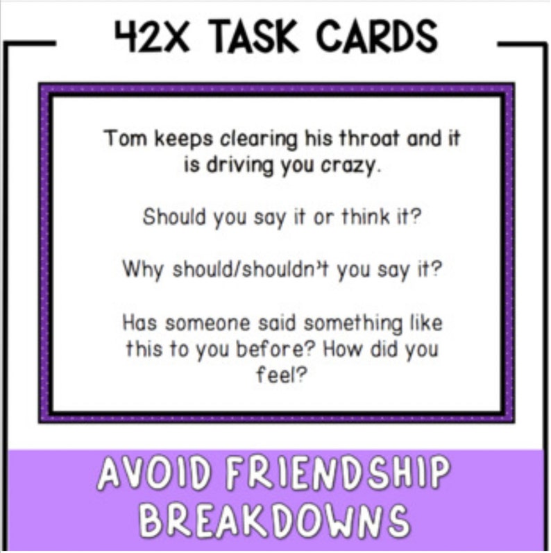 Speech Therapy Resource Download: Social Scenarios for Middle and High ...