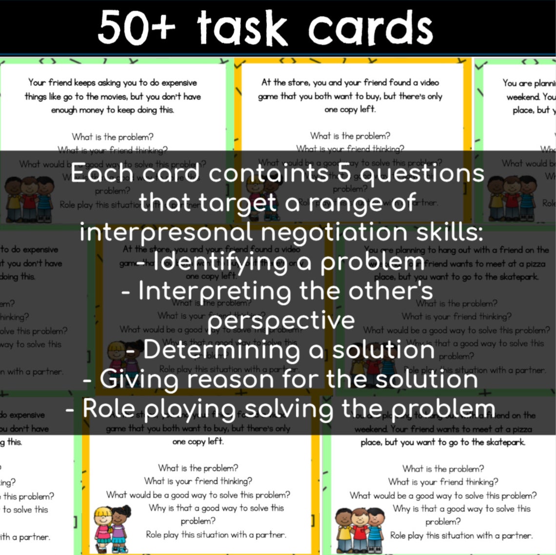Speech Therapy Download: Social Problem Solving Cards - Social Skills ...
