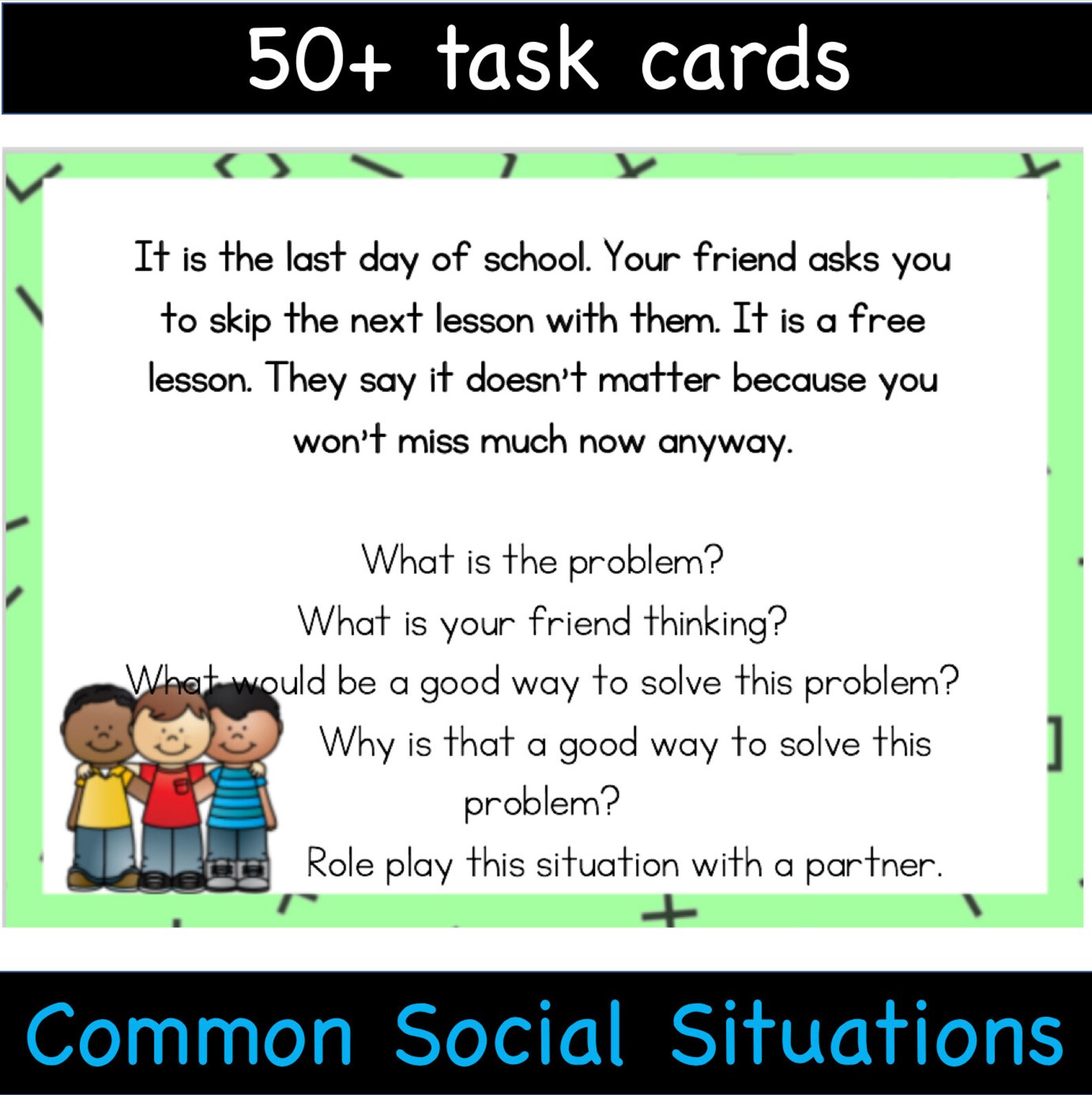 Speech Therapy Download: Social Problem Solving Cards - Social Skills ...