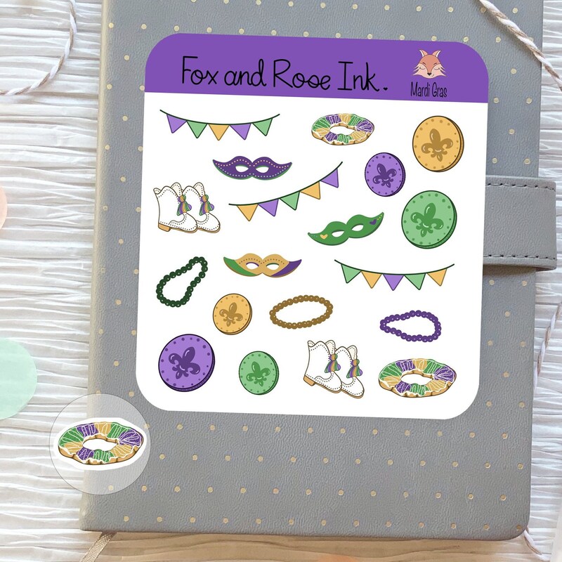 Mardi Gras Stickers - Etsy