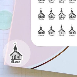 Church STICKER SHEET Christian Chapel Christianity Catholic Mass ...