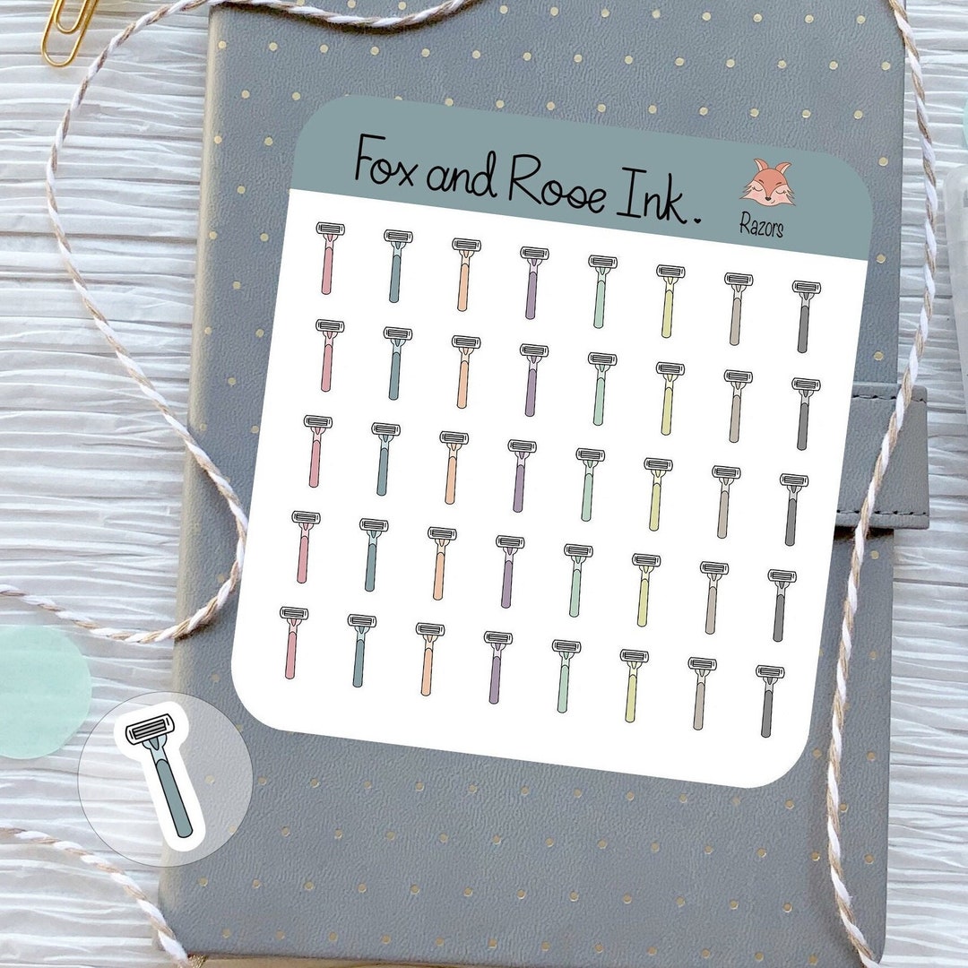 Razor Planner Stickers⎮ Razor Blade Stickers for Planners and Calendars ...