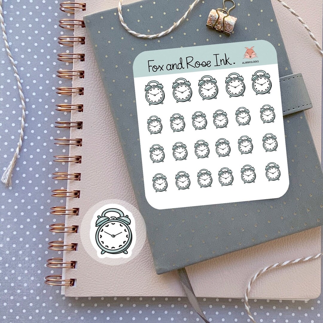 Alarm Clock Stickers/ Planner Stickers/ Time Stickers for Planners ...