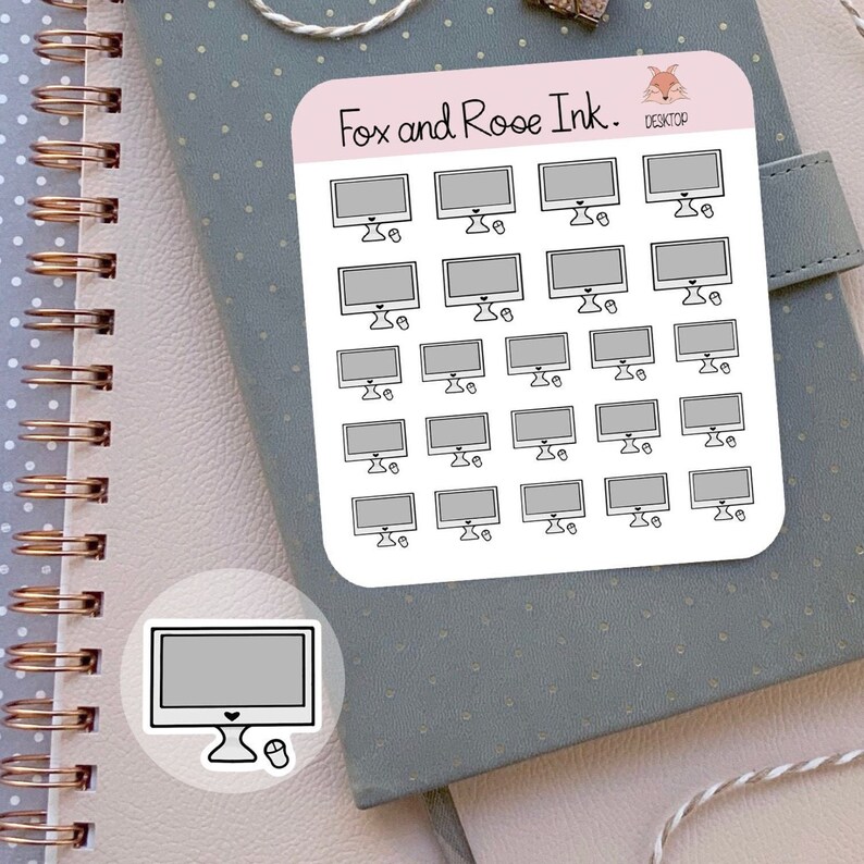 Computer Stickers/ Planner Stickers Sheet/ Desktop Icon - Etsy