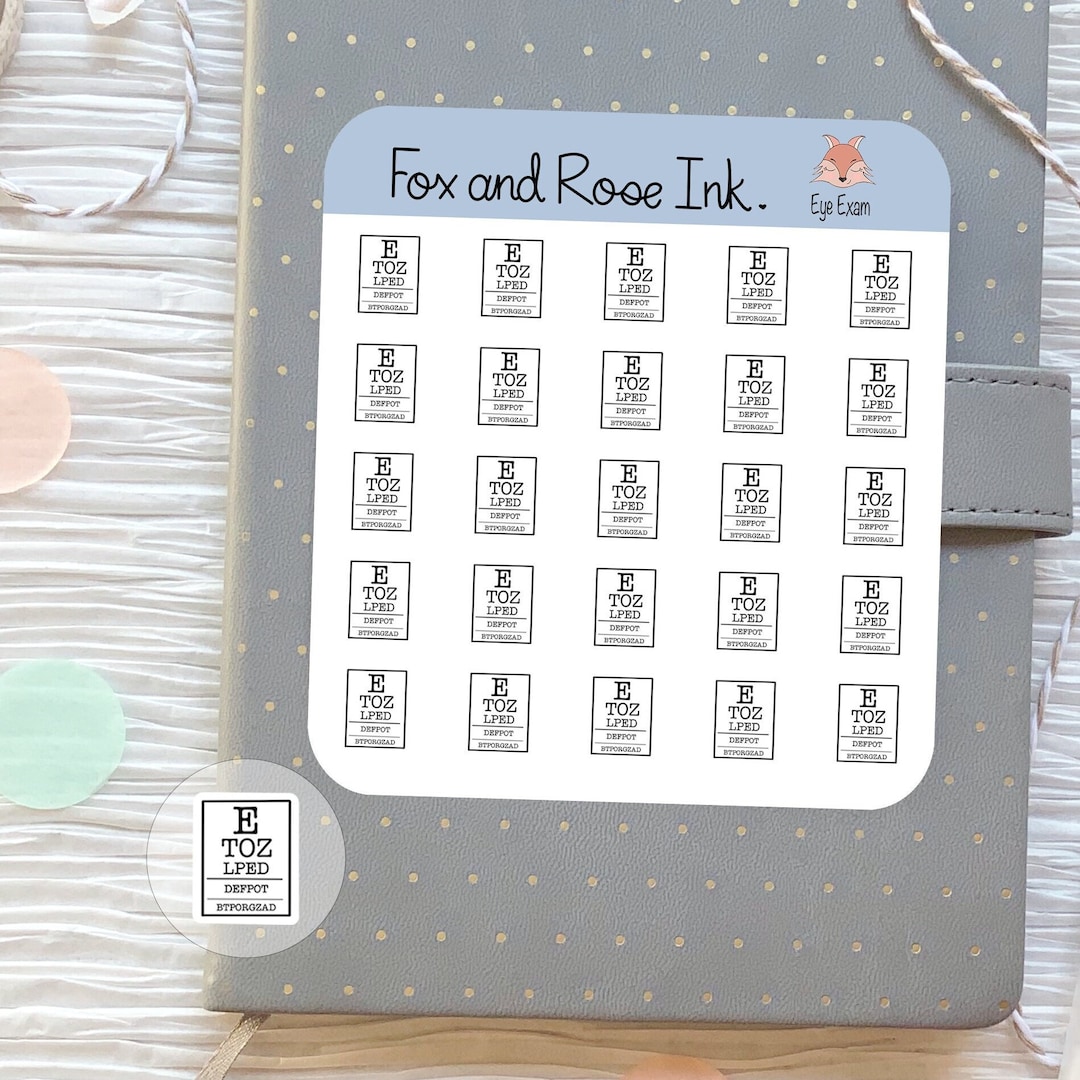 Eye Exam Planner Stickers Eye Doctor Appointment Reminder Stickers for ...
