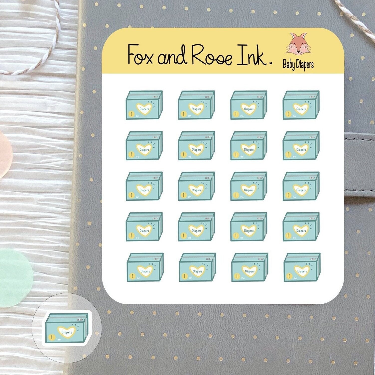 Baby Stickers/ Planner Stickers Sheet/ Diaper Icon Stickers - Etsy