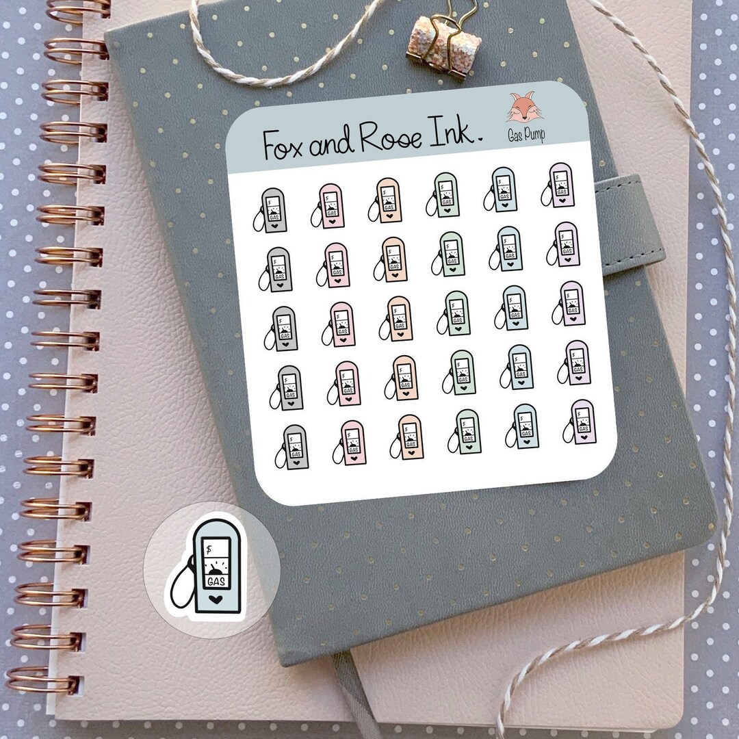 Gas Stickers Sheet Gas Planner Stickers Fuel Stickers for Planner ...