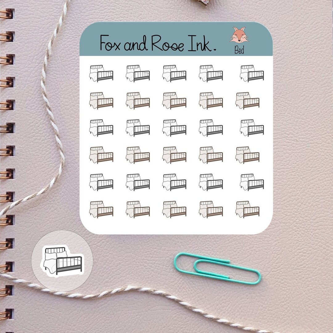 Bed Planner Stickers⎮ Bed Icon Stickers Sheet⎮ Sleep Tracker Stickers ...
