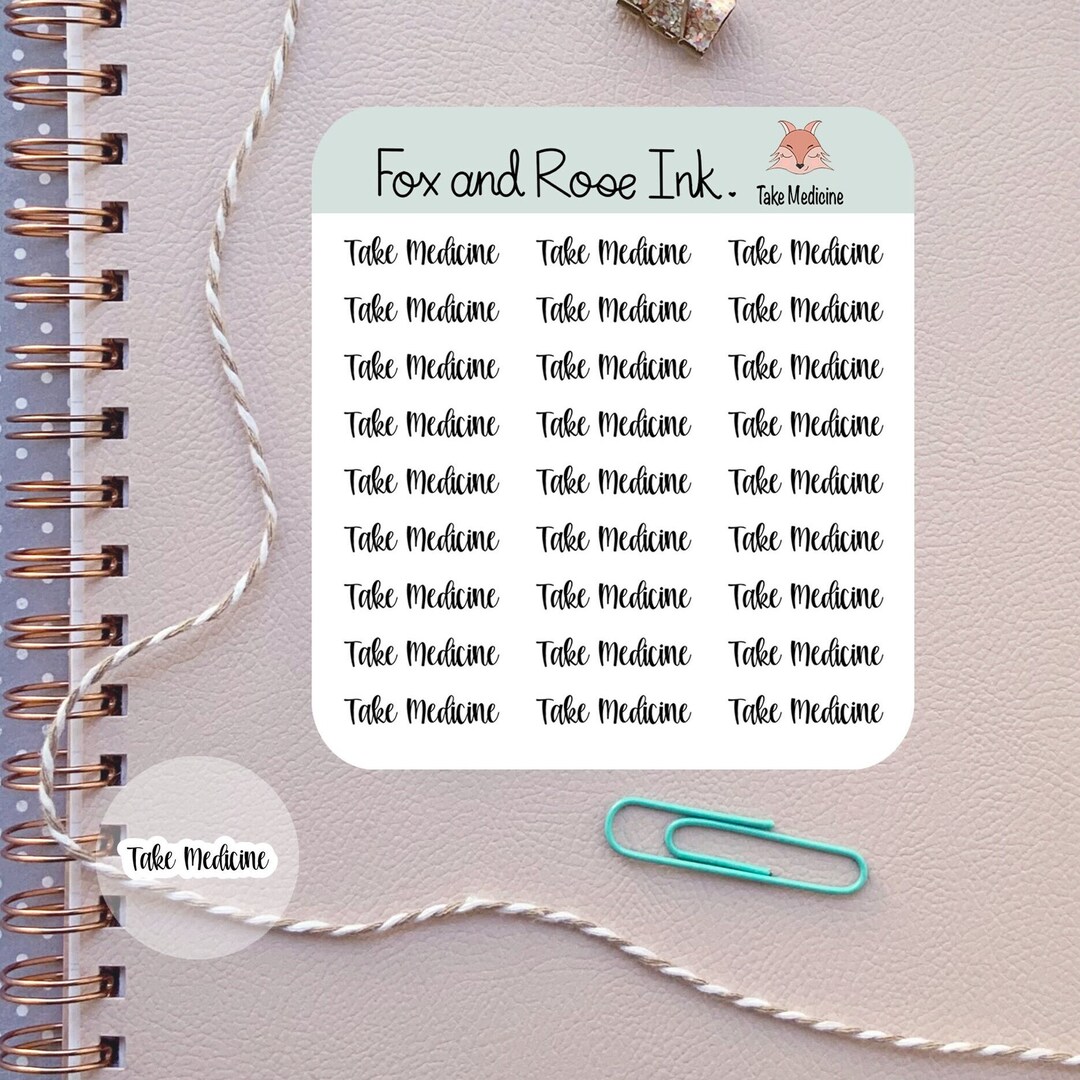 Take Medicine Script Planner Stickers⎮ Medication Reminder Stickers ...