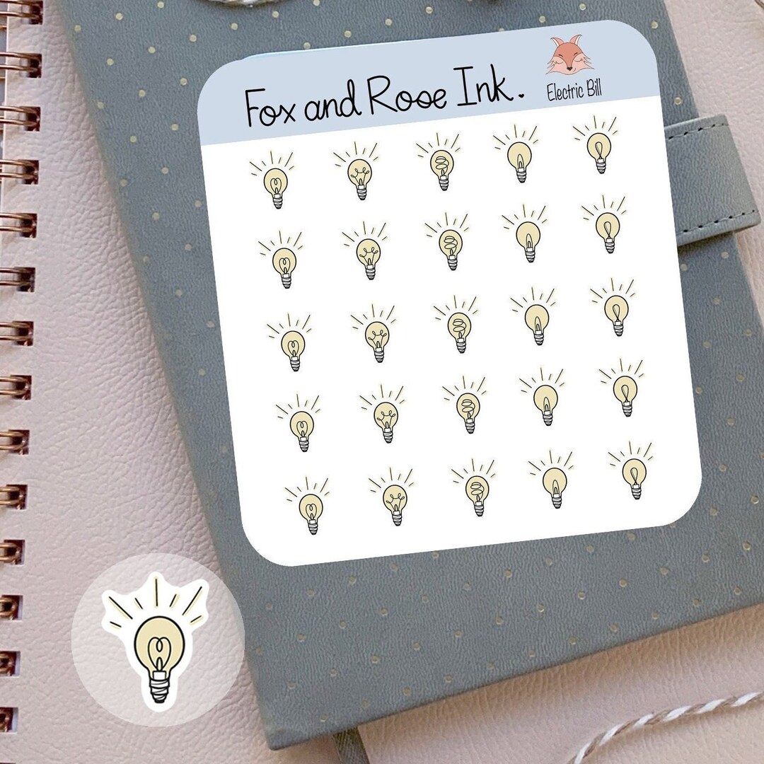 Light Bulb Stickers/ Planner Stickers/ Light Stickers/ Bright Idea ...